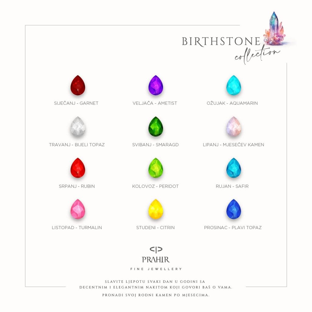 September Birthstone zlatna ogrlica - Prahir